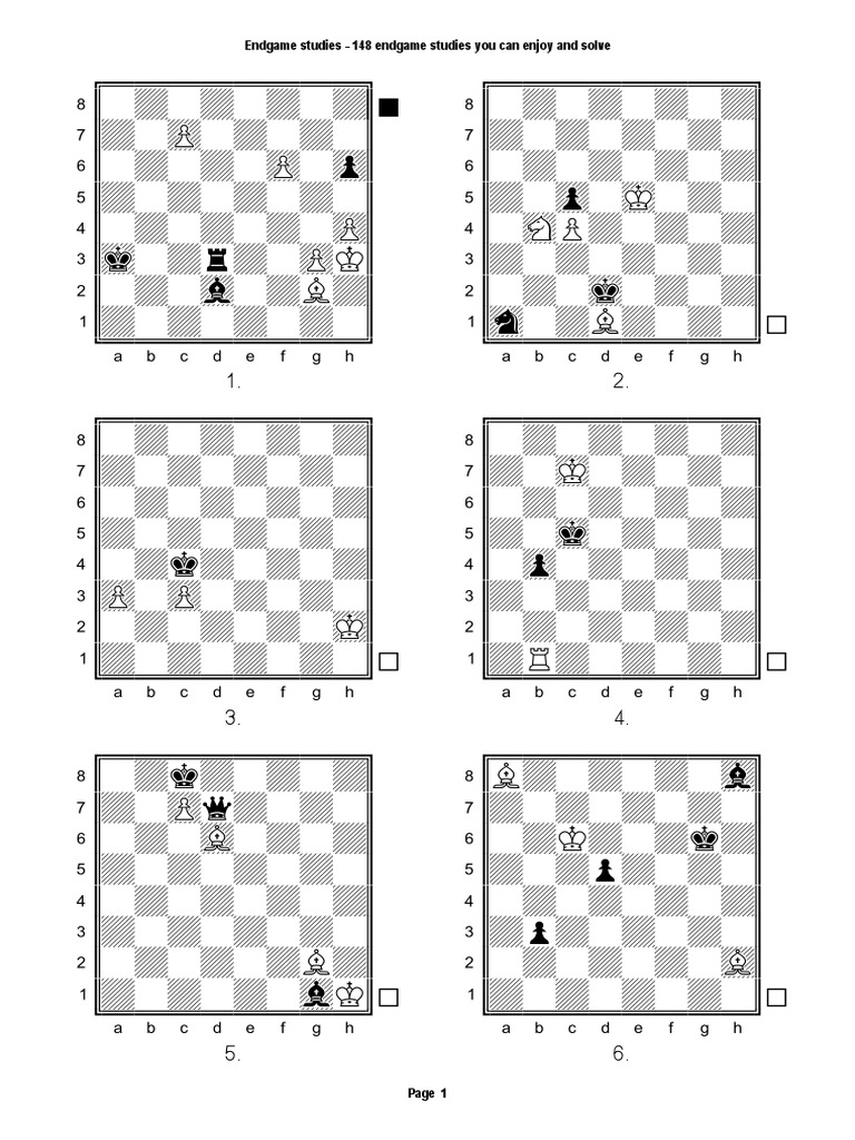 Endgame Studies - 148 Endgame Studies You Can Enjoy and Solve | PDF