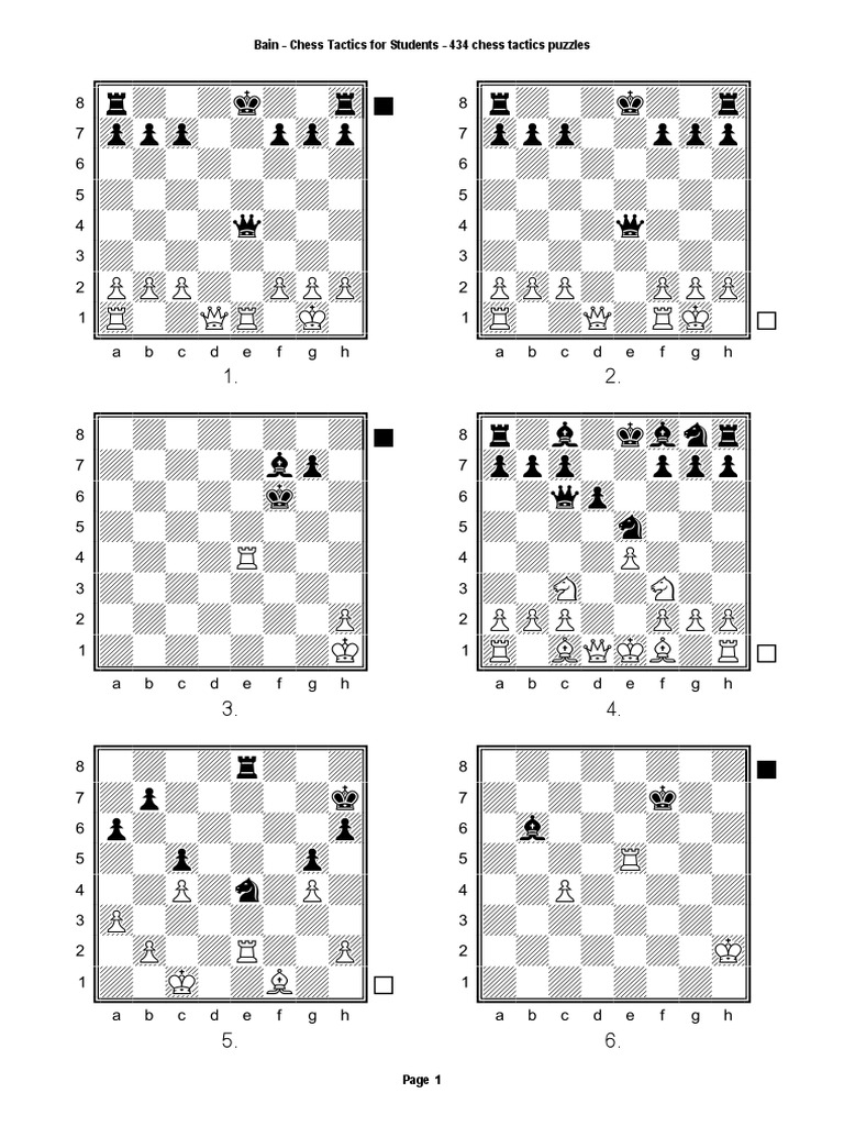 Bain - Chess Tactics For Students - 434 Chess Tactics Puzzles TO SOLVE ...