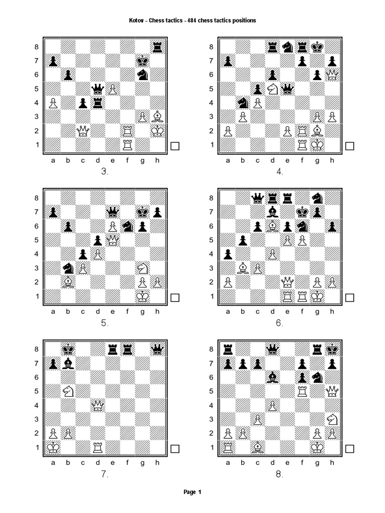 Kotov - Chess Tactics - 484 Chess Tactics Positions TO SOLVE - BWC PDF ...