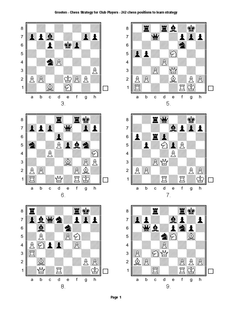 Grooten - Chess Strategy For Club Players - 242 Chess Positions To ...