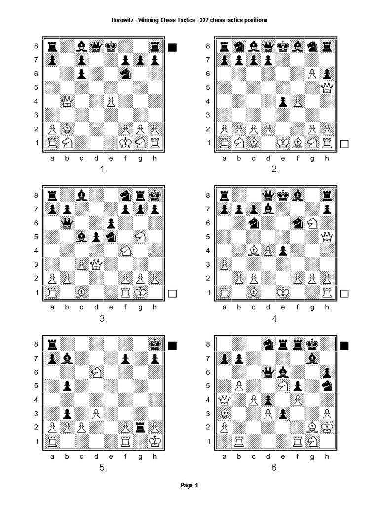 Horowitz - Winning Chess Tactics - 327 Chess Tactics Positions | PDF ...