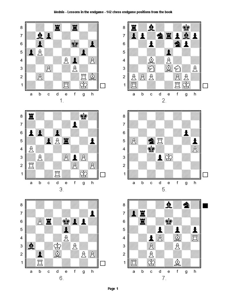 Mednis - Lessons in The Endgame - 142 Chess Endgame Positions From The ...