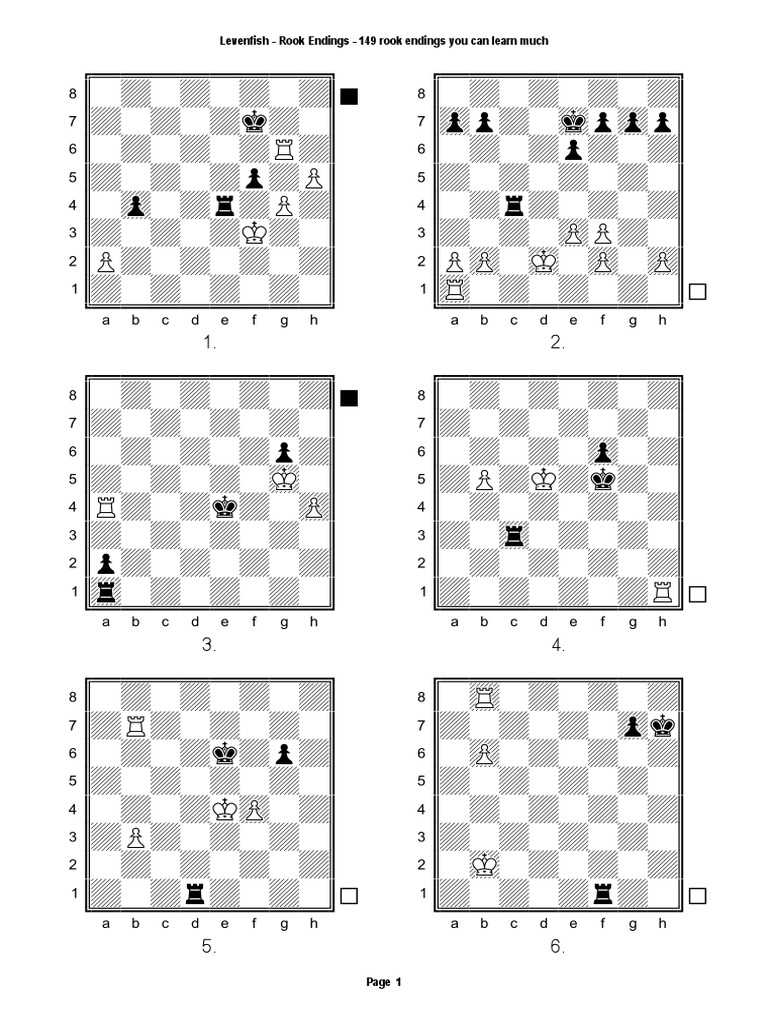 Levenfish - Rook Endings - 149 Rook Endings You Can Learn Much TO SOLVE ...