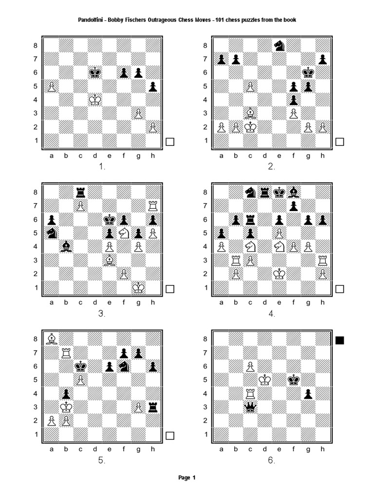 Pandolfini - Bobby Fischers Outrageous Chess Moves - 101 Chess Puzzles ...