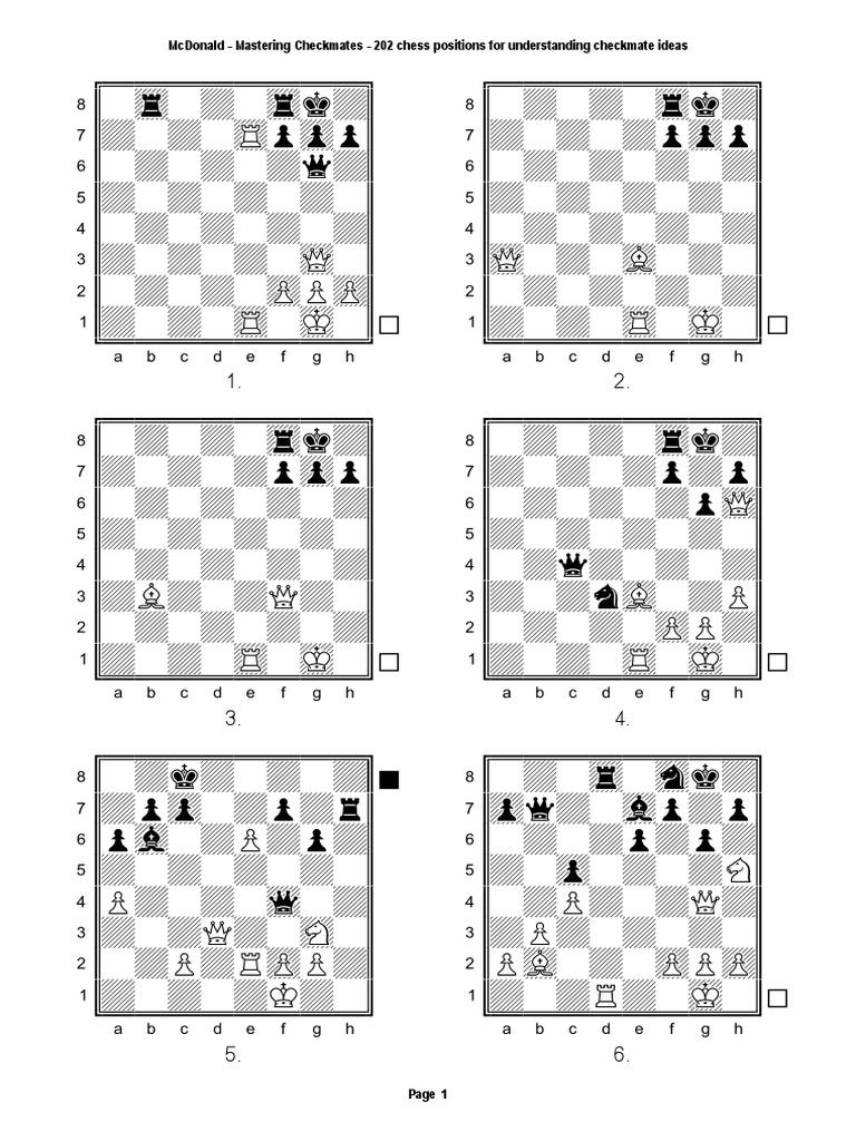 Mcdonald - Mastering Checkmates - 202 Chess Positions For Understanding ...