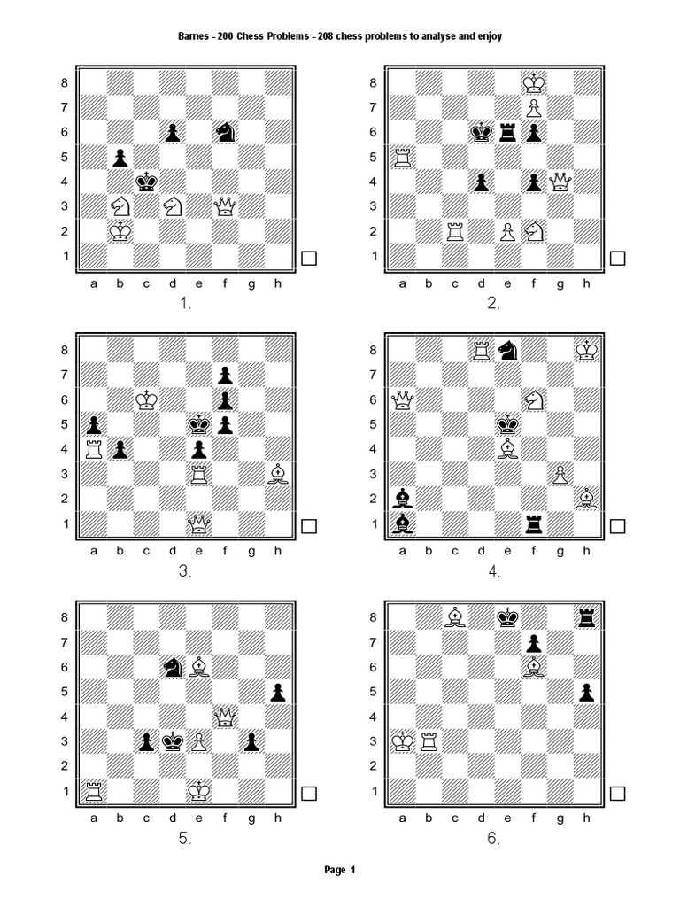 208 Chess Problems by Barnes | PDF | Chess | Abstract Strategy Games