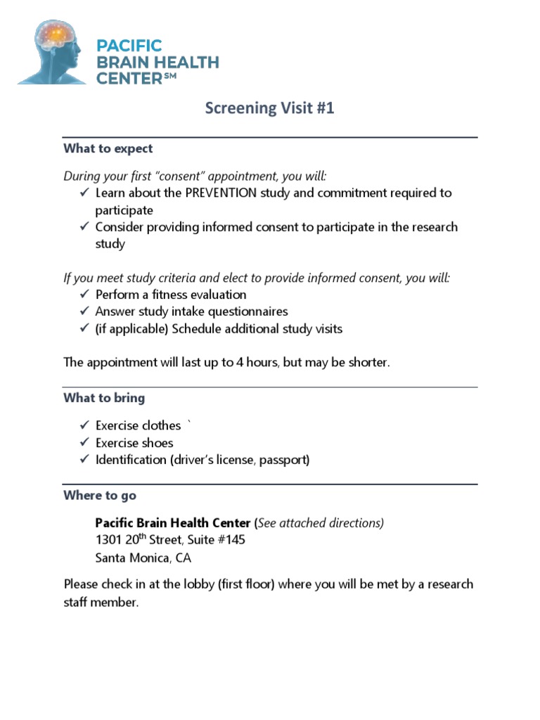 Screening Visit 1 | PDF
