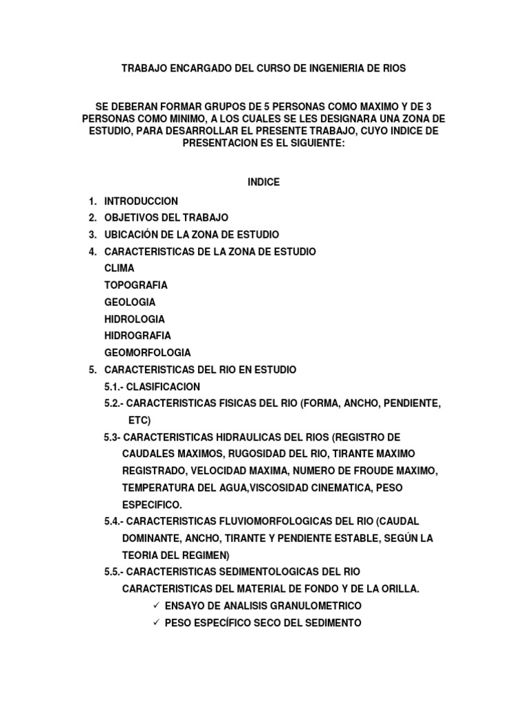 Indice para Presentar Trabajo | PDF