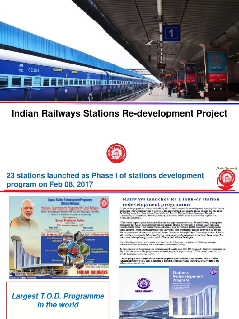 Indian Railways Stations Re-Development Project | PDF | Train Station ...