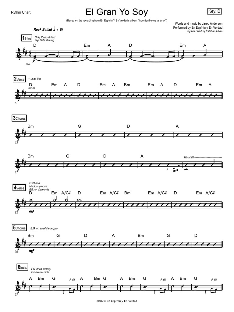 El Gran Yo Soy - Rythm Chart | PDF