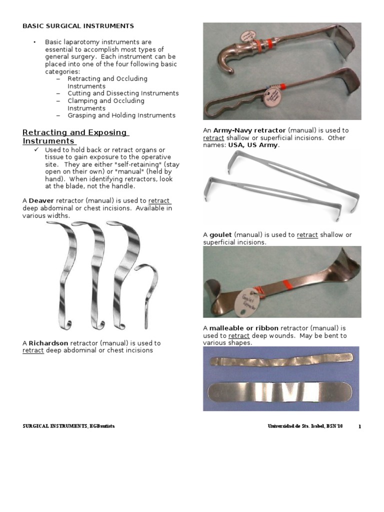 Basic Surgical Instruments Pictures And Names
