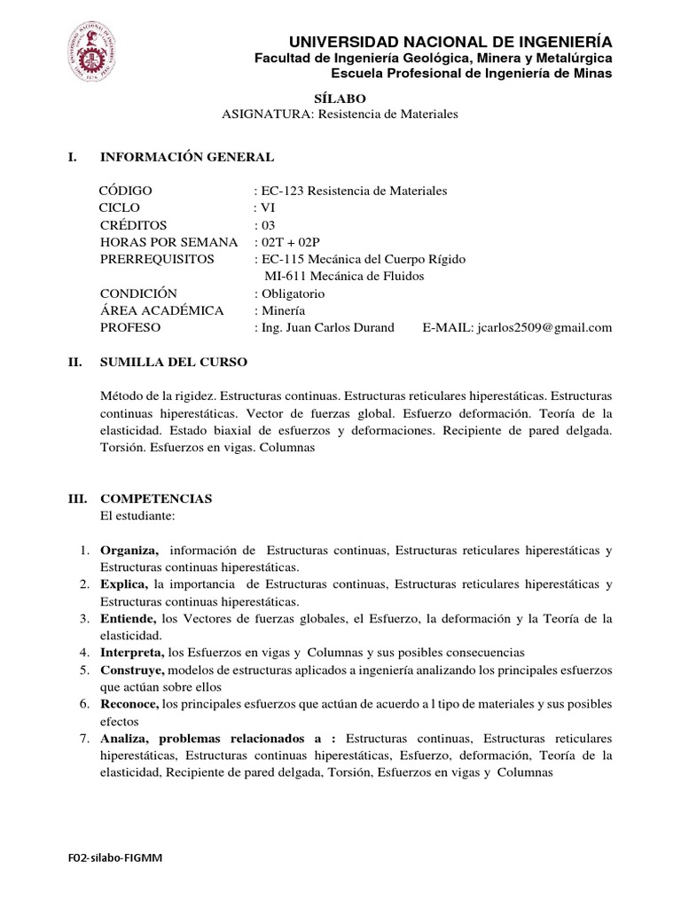Ec123 Resistencia de Materiales 123S PDF | PDF | Doblar | Resistencia de materiales