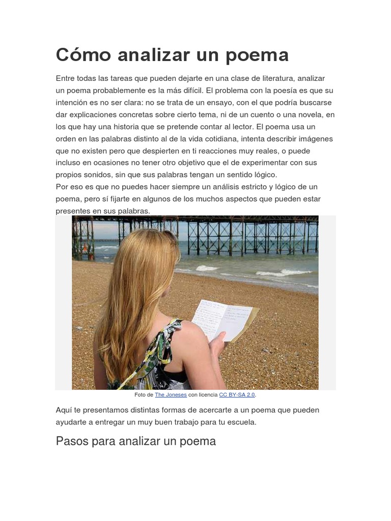 Cómo Analizar Un Poema | PDF | Rima | Poesía
