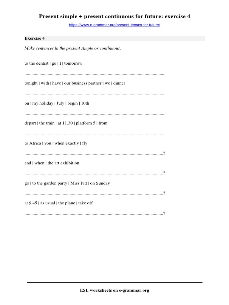 Present Tenses For Future Exercise 4 | PDF | Career & Growth | Business