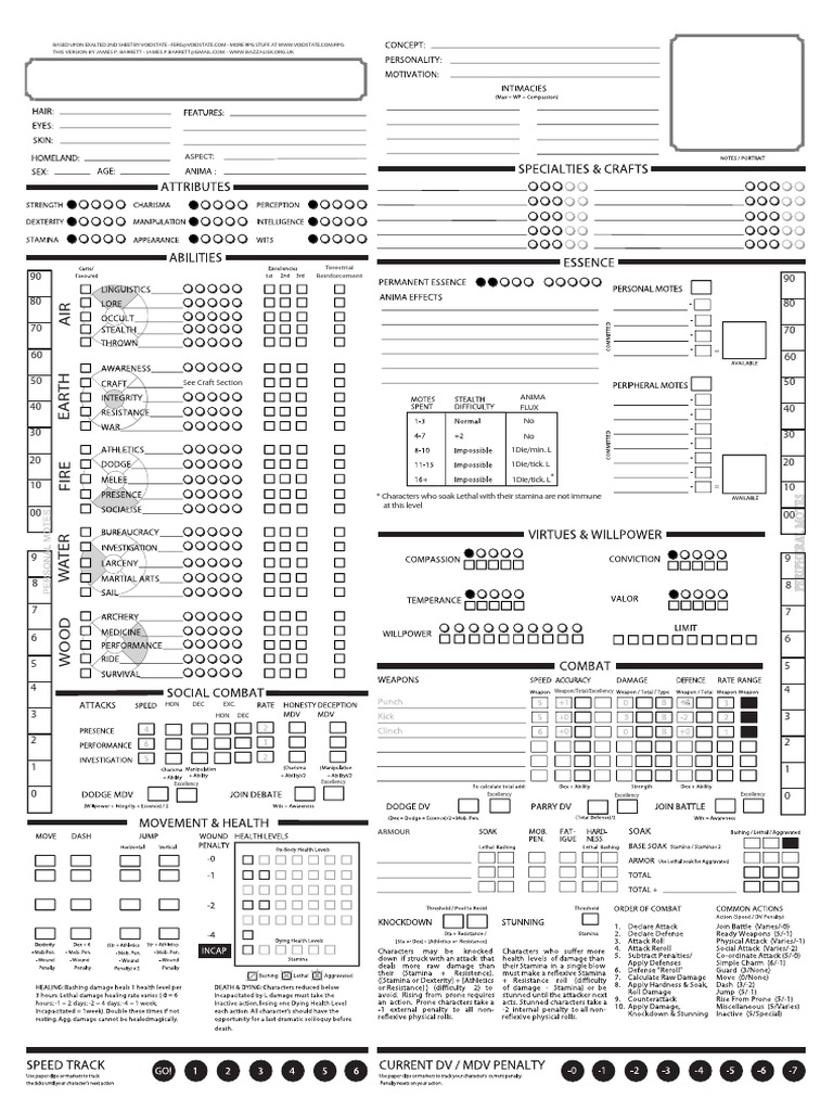 Exalted 2nd Edition RPG Sheet | PDF | Leisure Activities | Role Playing