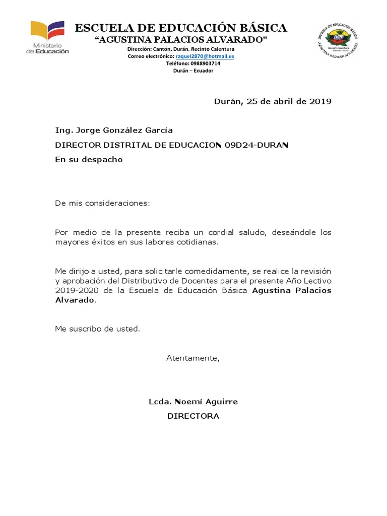 OFICIO de Solicitud de Docente | PDF