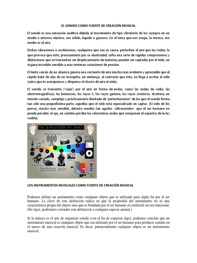 El Sonido Como Fuente de Creación Musical | Sonido | Oído