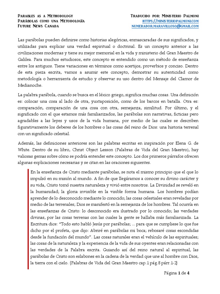 Parábolas Como Una Metodología (Parables As A Methodology) | PDF ...