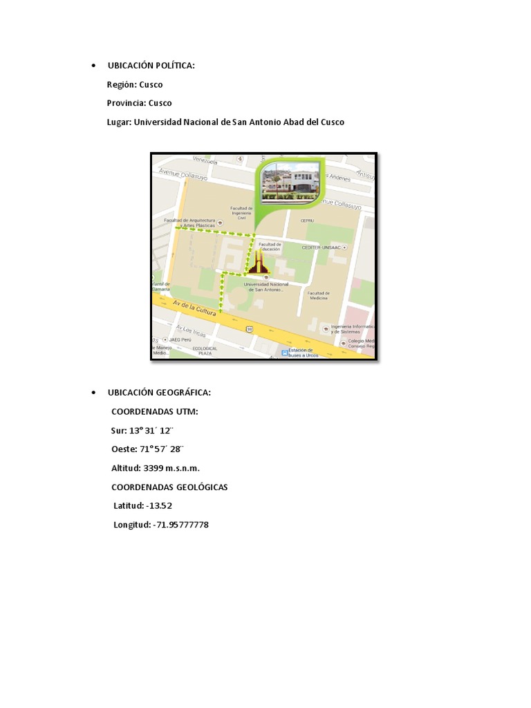 UBICACIÓN Unsaac | PDF