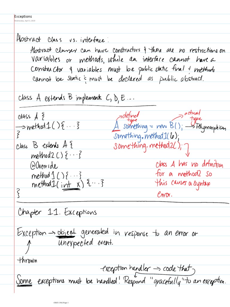 Class Lecture On Exceptions In Java Pdf 7662