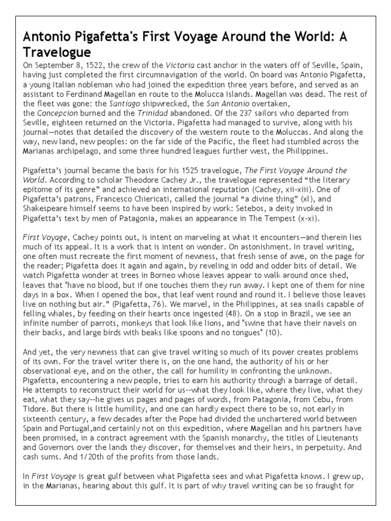 Antonio Pigafetta's First Voyage | Mariana Islands