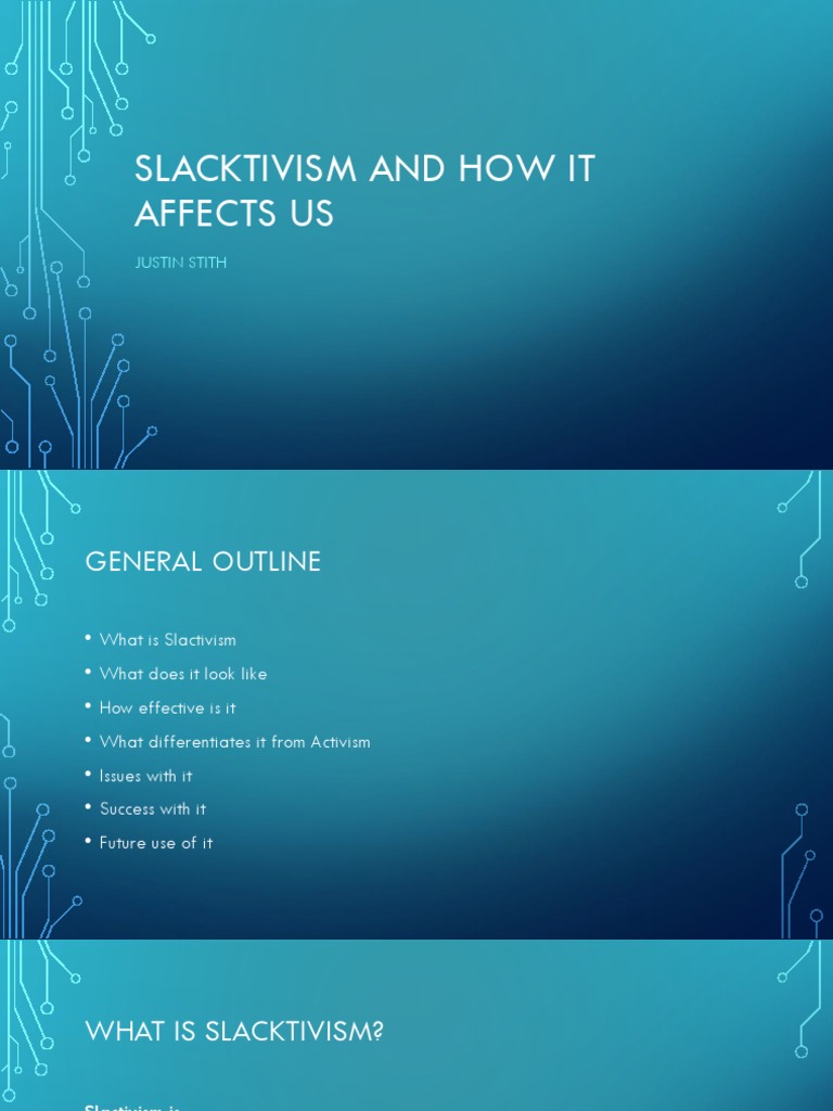 Slacktivism and How It Affects Us: Justin Stith | PDF | Public Sphere ...