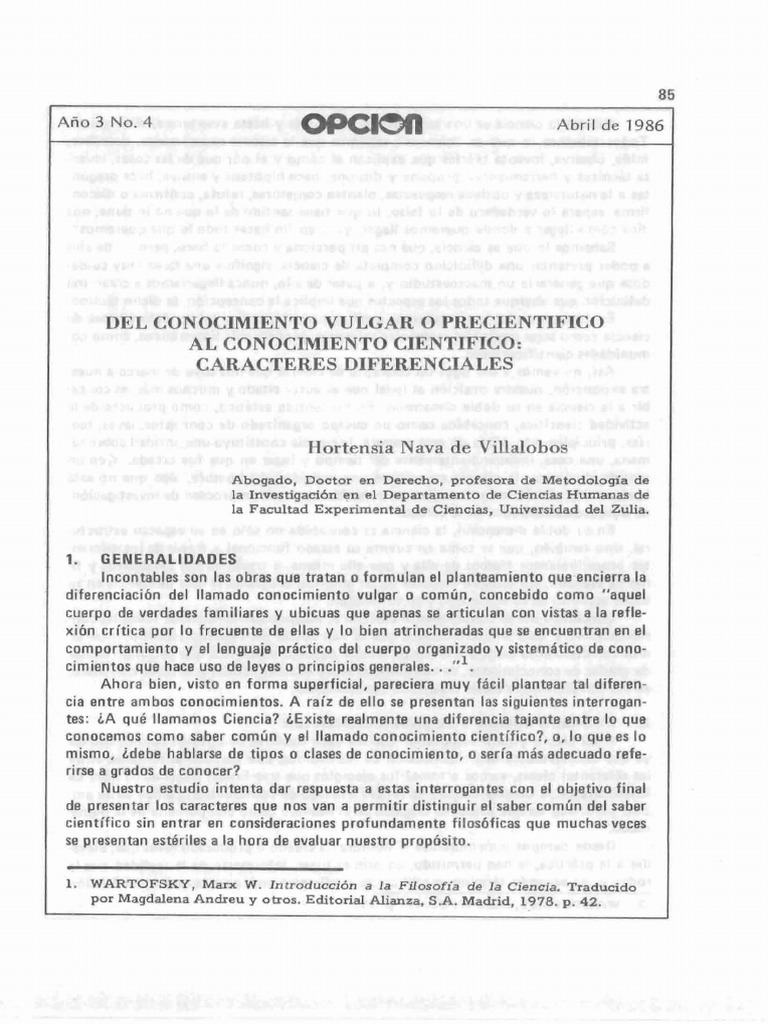 Saber Comun y Saber Cientifico PDF | PDF | Science | Conocimiento