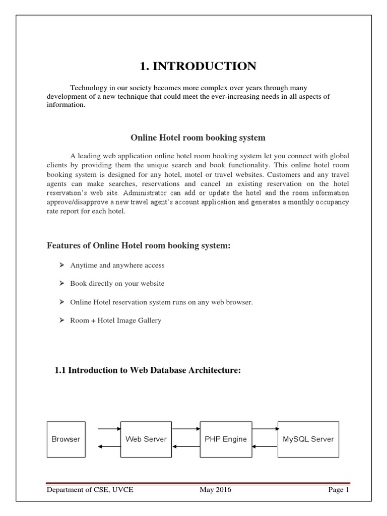Online Hotel Room Booking System Introduction | PDF | Html Element | Php