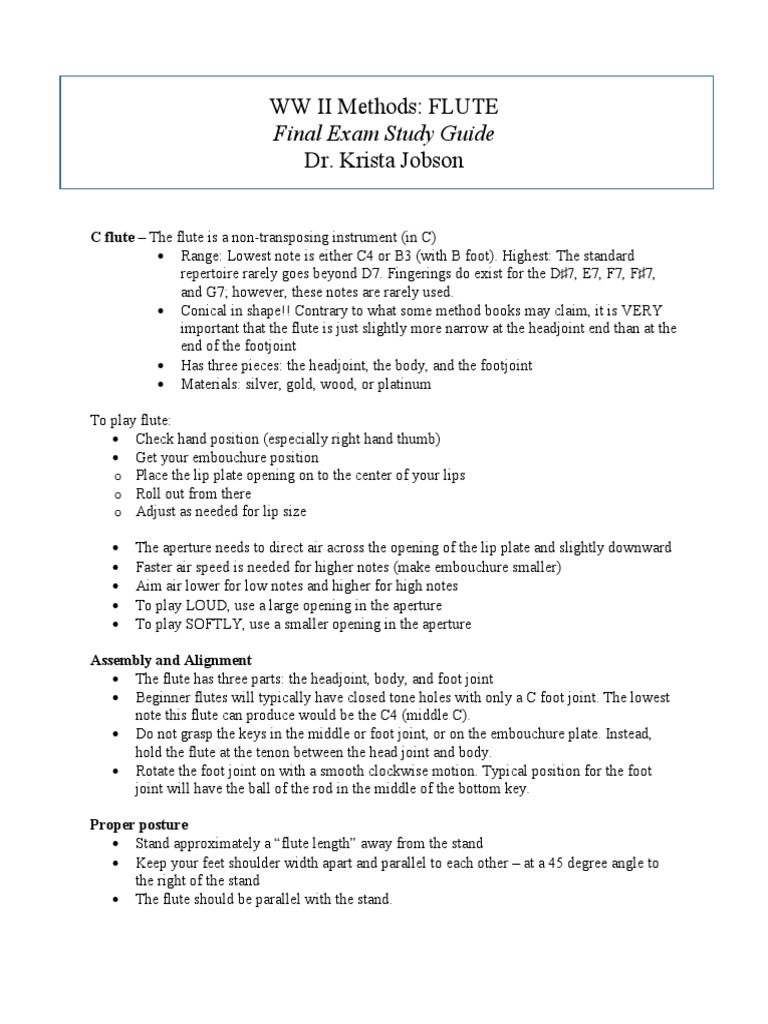 Flute Playing Techniques and Tips | PDF | Flute | Music Technology