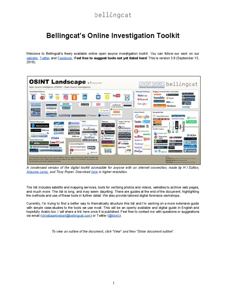 Bellingcat Online Investigation Toolkit | PDF | Domain Name System | Satellite Imagery