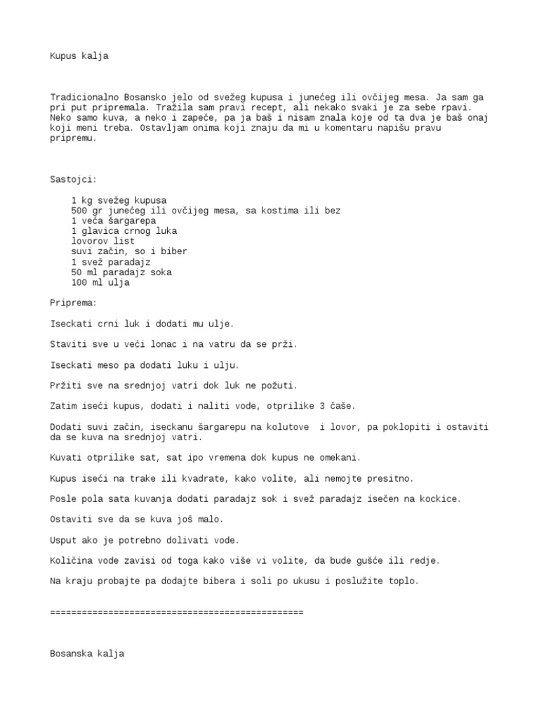 Kalja - Tri Recepta | PDF