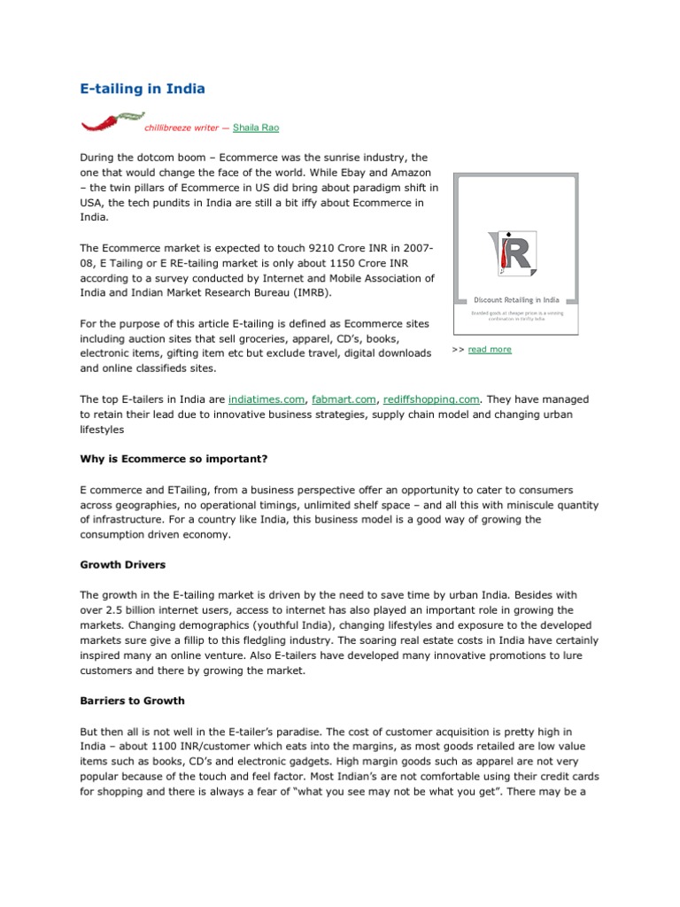 E Tailing | PDF | Online Shopping | E Commerce