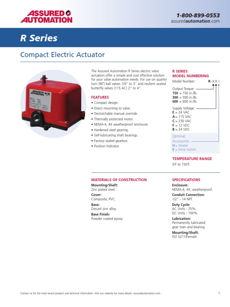 Assured Automation R-Series | PDF | Valve | Bearing (Mechanical)