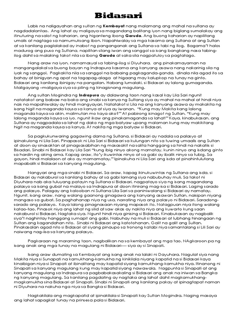 Epikong Bidasari | PDF