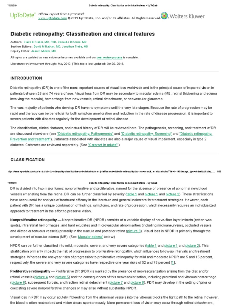 Diabetic Retinopathy - Classification and Clinical Features - UpToDate ...