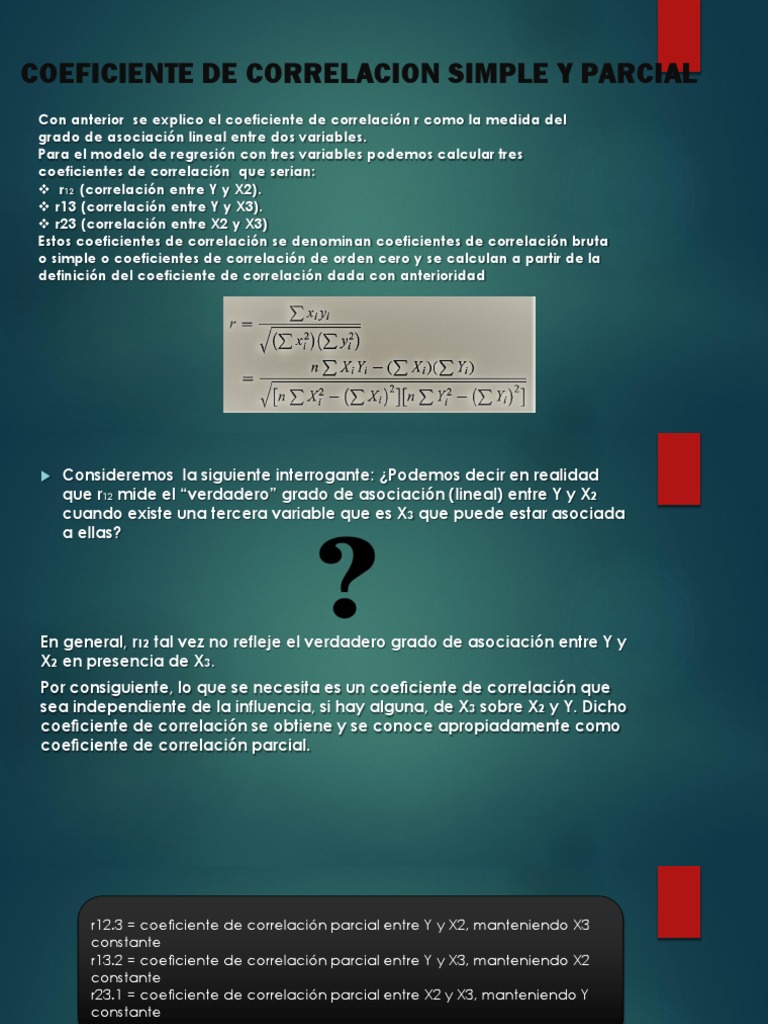 Coeficiente de Correlacion Simple y Parcial | Descargar gratis PDF ...