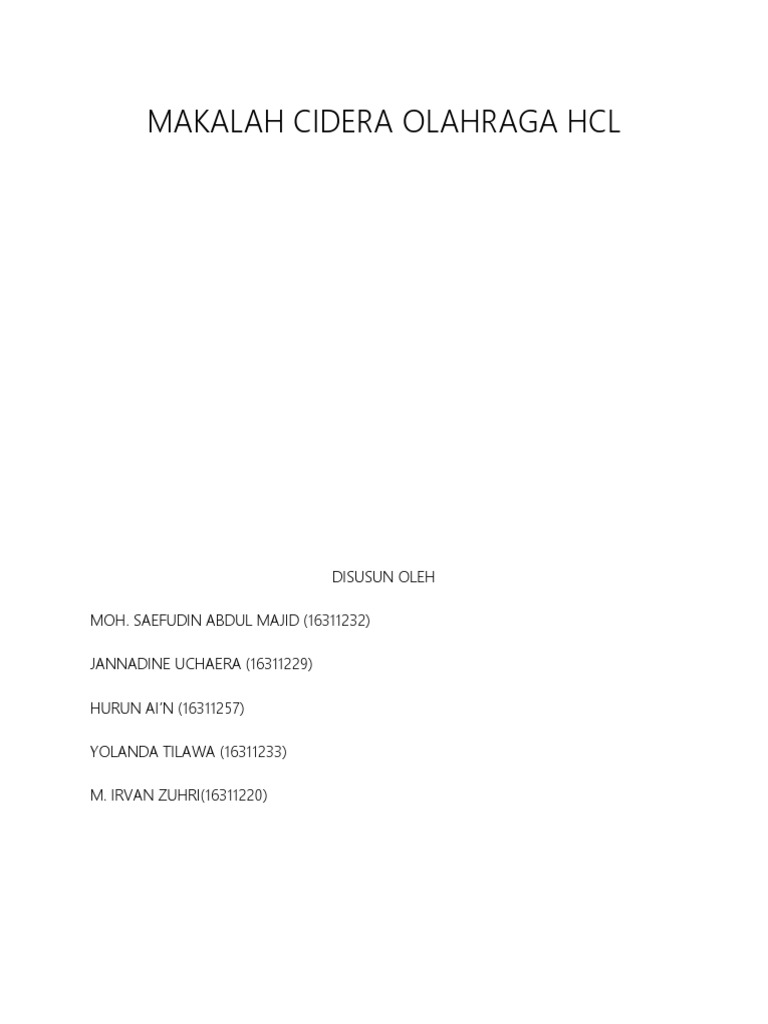 Panduan Lengkap Cedera Olahraga HCL | PDF