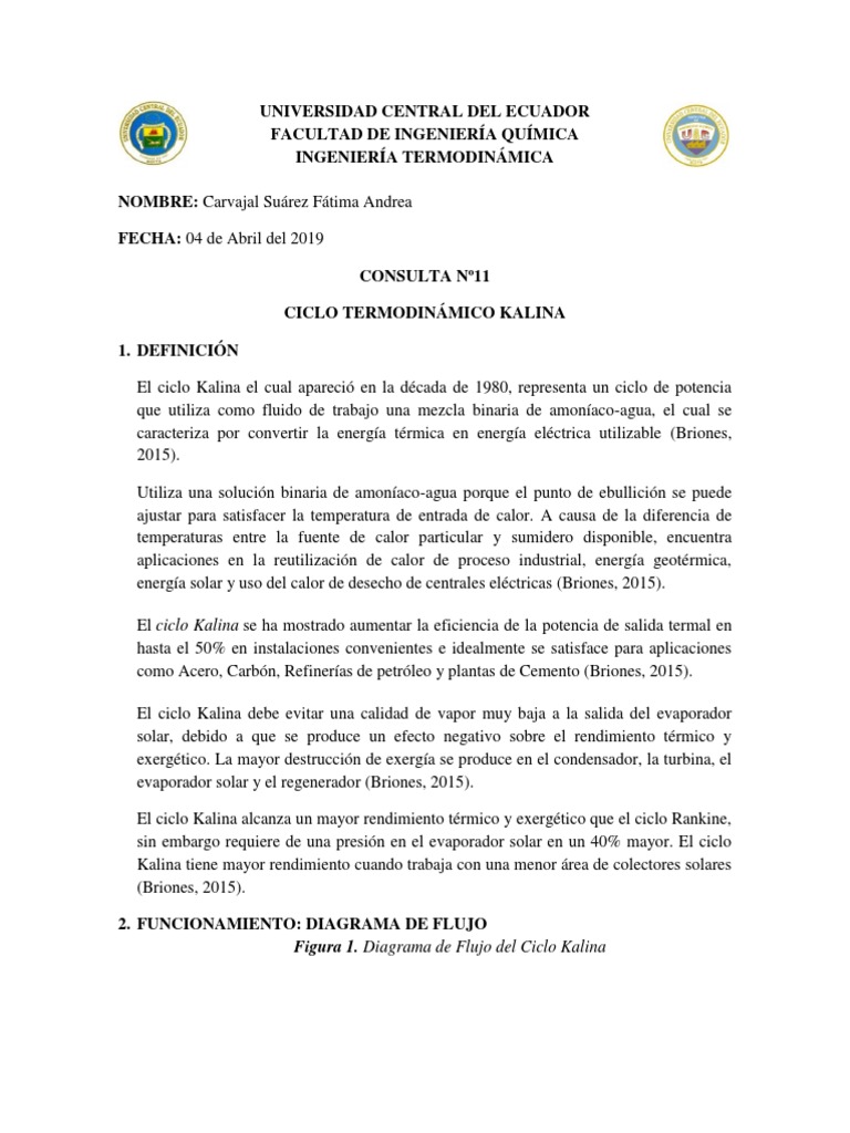 Ciclo Kalina: Eficiencia Energética | PDF | Energía solar | Calor