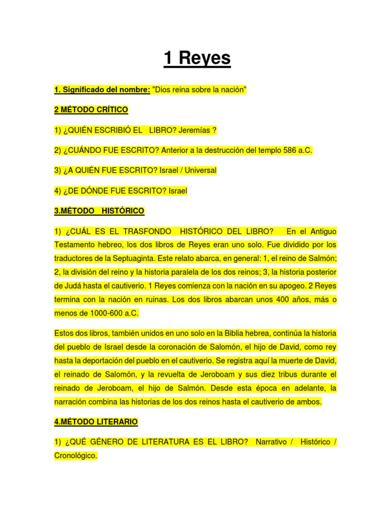 1 de Reyes | PDF | Libros de reyes | Solomons