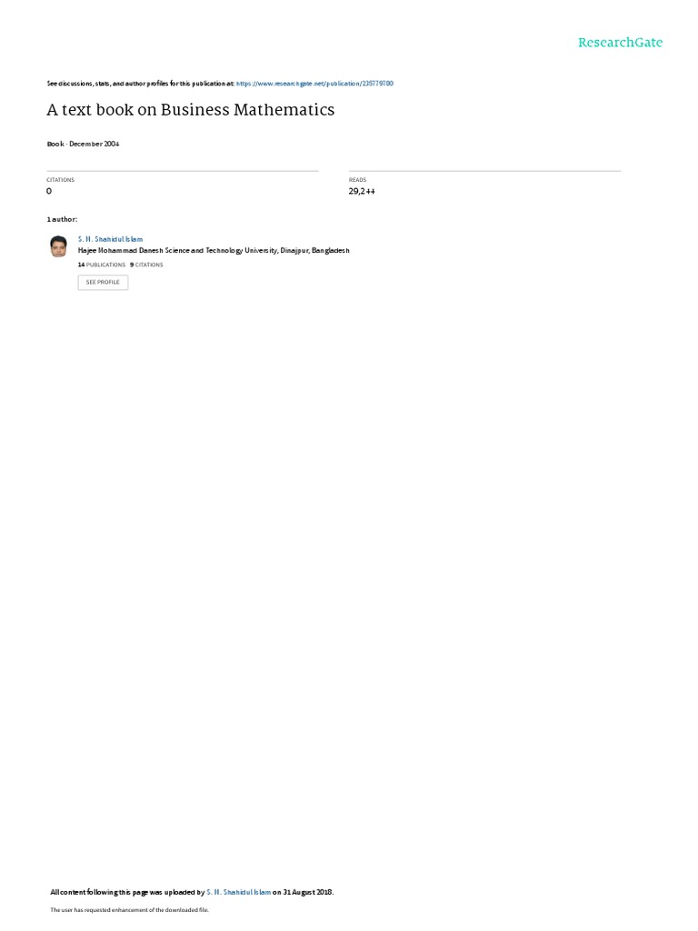 Business Mathematics 1st Edition | PDF | Numbers | Integer