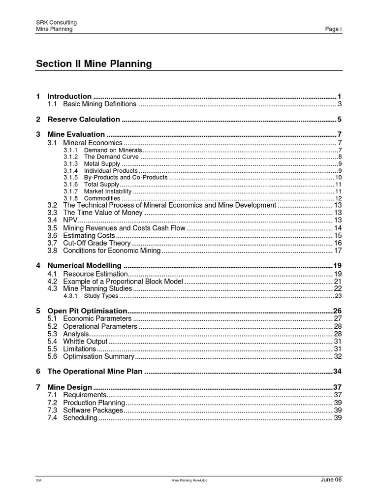 Mine Planning Principles and Process | PDF | Supply And Demand | Mining