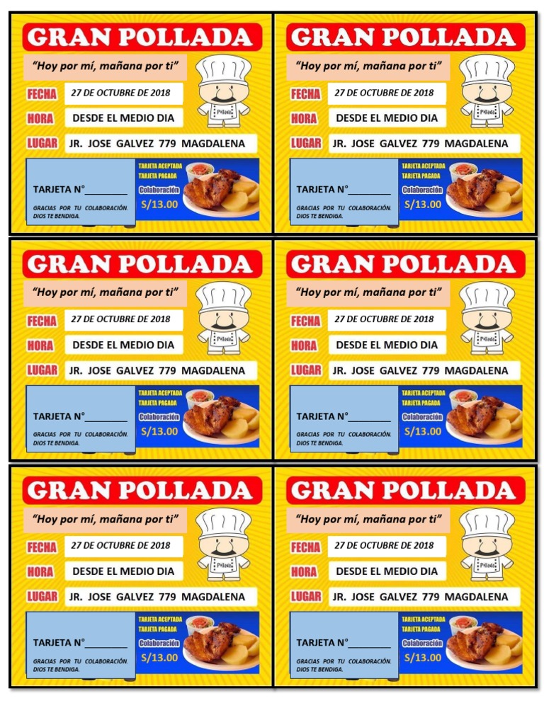 Tarjeta Pollada | PDF