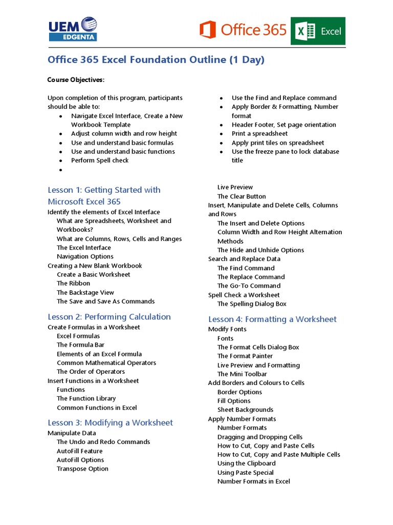MS Excel Foundation | PDF | Microsoft Excel | Spreadsheet