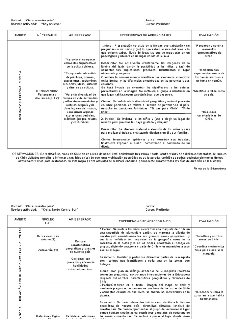 Plani Pre-Kinder | PDF | Educación de la primera infancia | Chile