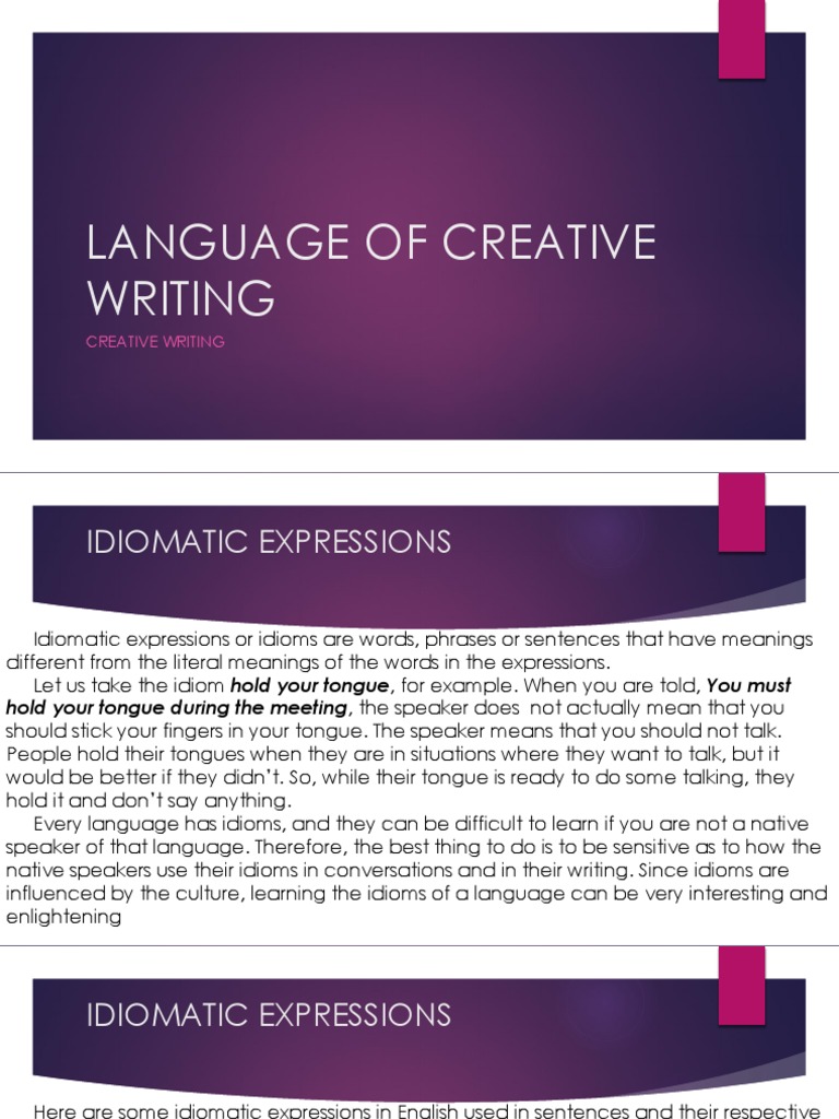 Language of Creative Writing | PDF | Idiom | Poetry