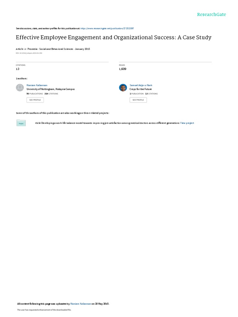 Effective Employee Engagement and Organizational S | Download Free PDF ...