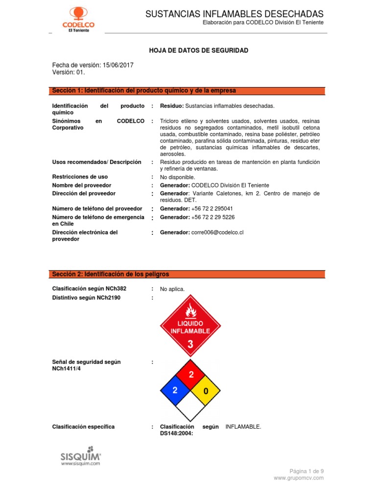 Gestión de residuos inflamables en planta minera | PDF | Residuos | Carbón