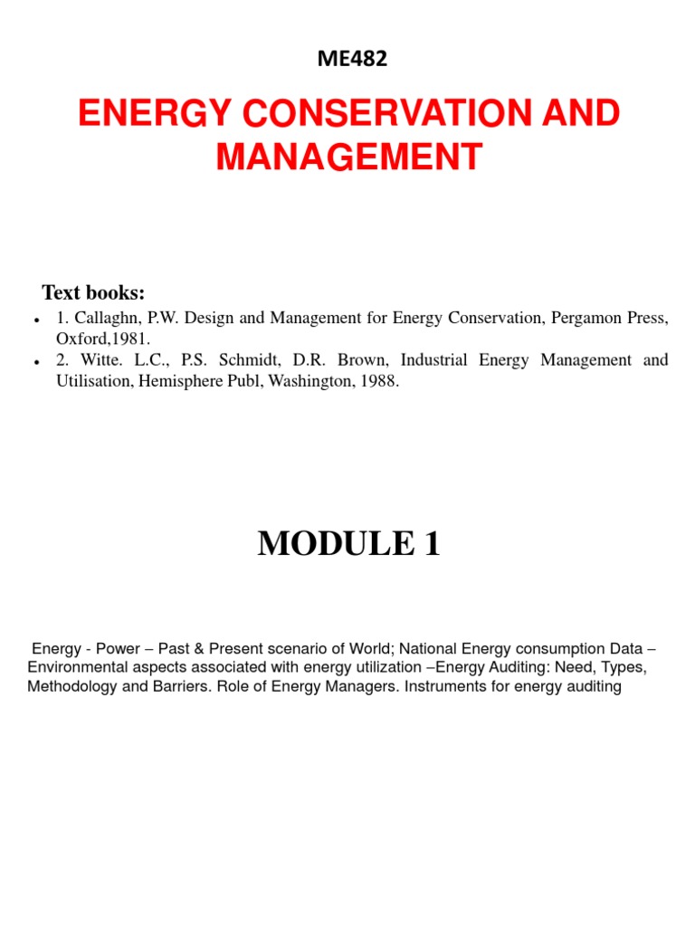 Energy Conservation and Management: Text Books | PDF | World Energy ...