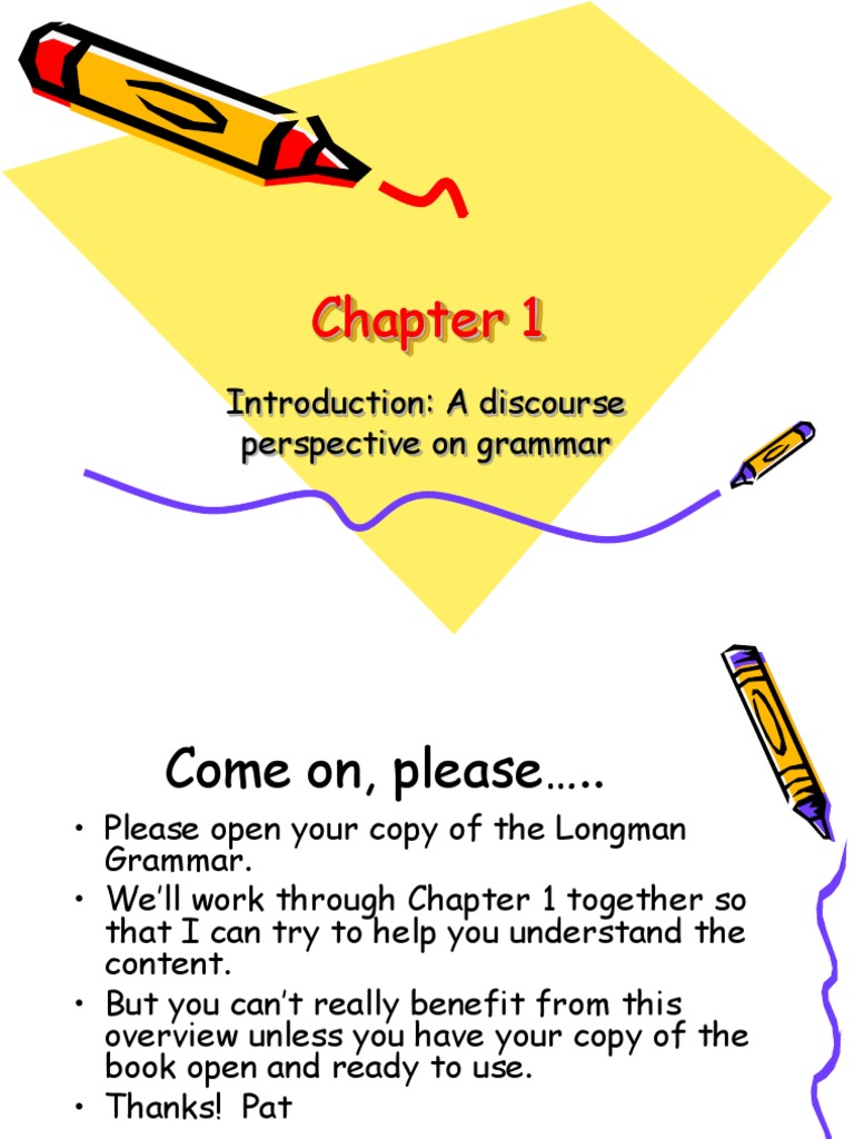 Introduction: A Discourse Perspective On Grammar | PDF | English As A ...