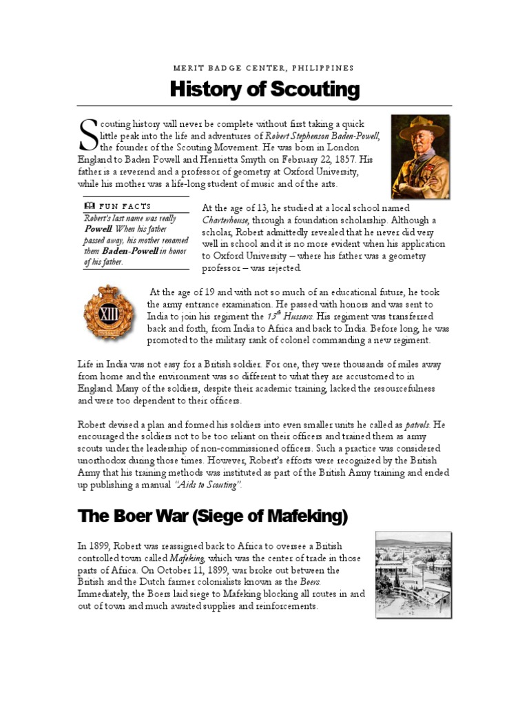 History of Scouting Movement | PDF | Scouting | Boy Scouts Of America